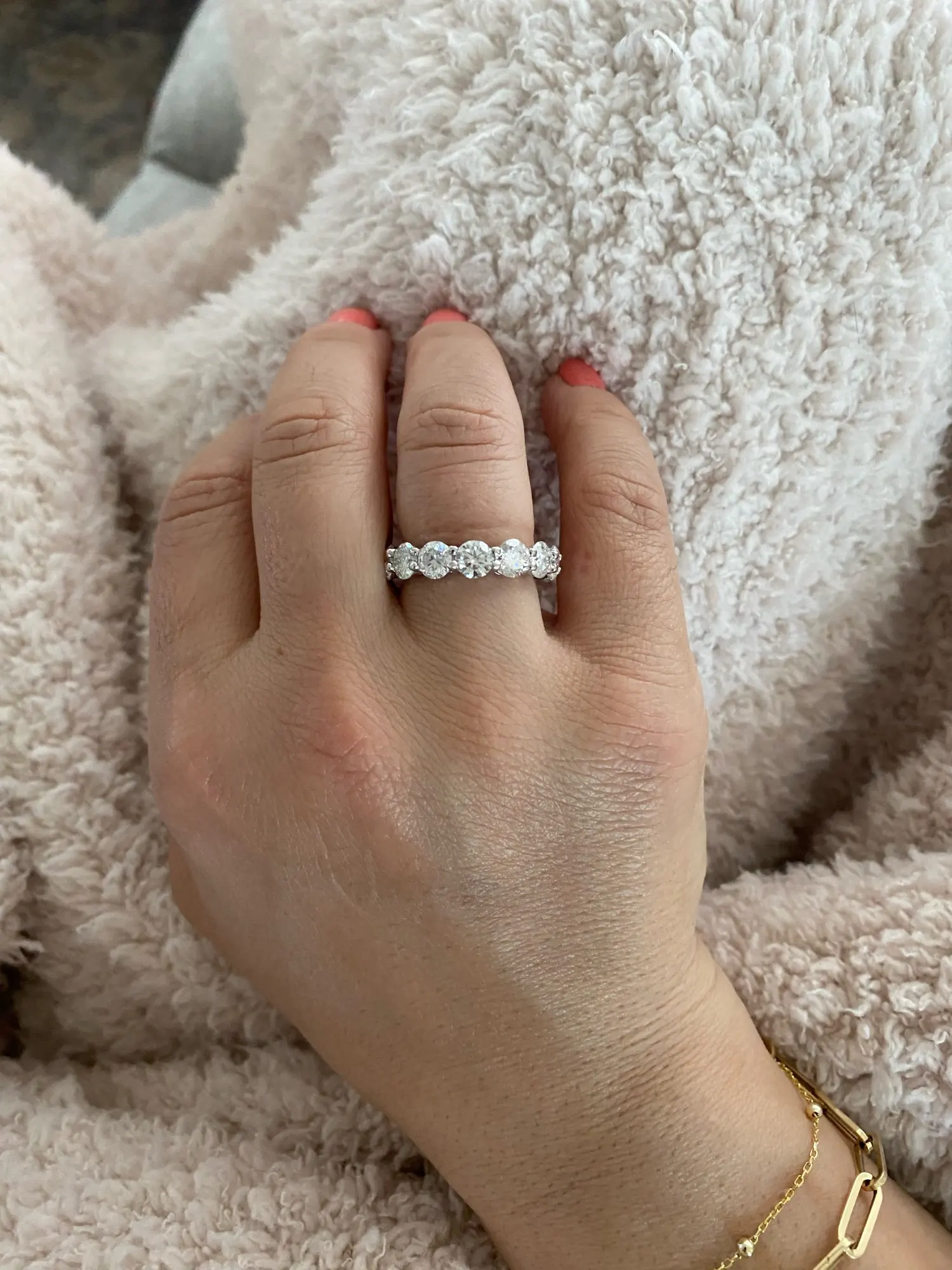 Sterling Silver Diamond Eternity Band Ring For Women - Cukari